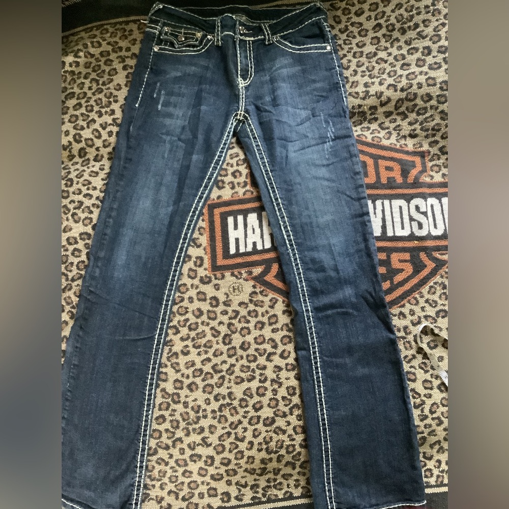 356 White Bold Stitch Jeans - Gem